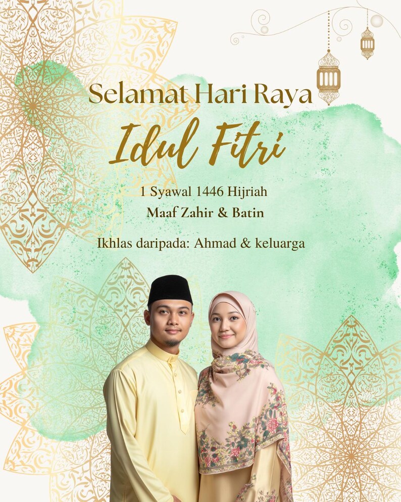 Customizable Hari Raya Cards | Canva Template for Digital and Printed ...