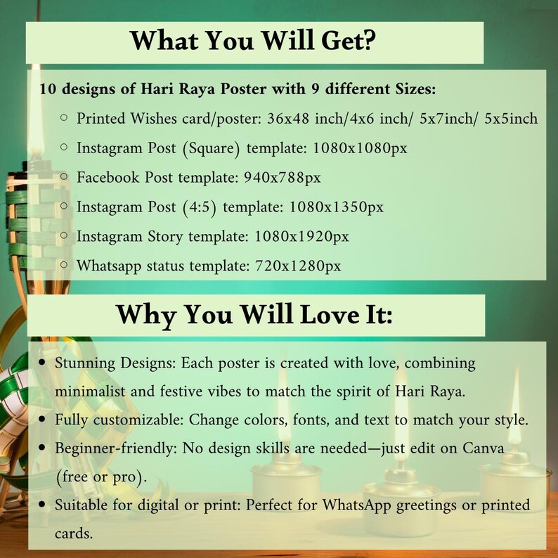 Hari Raya Poster and Greeting Card Canva Template Bundle | 10 Designs ...