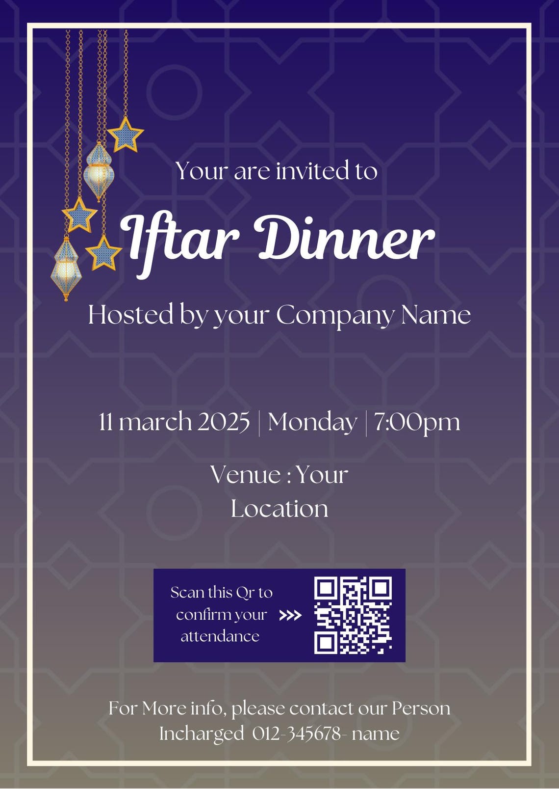 Editable Iftar Dinner Invitation | Kad Jemputan Iftar | Ramadan Party ...
