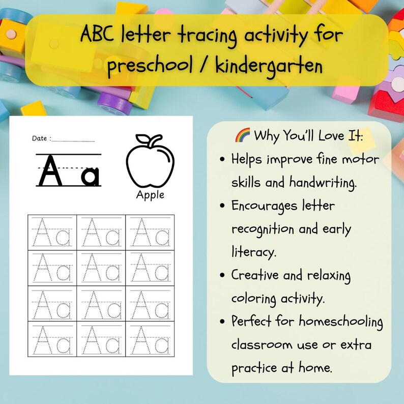 ABC Letter Tracing for Preschoolers and Kindergarteners | Printable Pdf ...