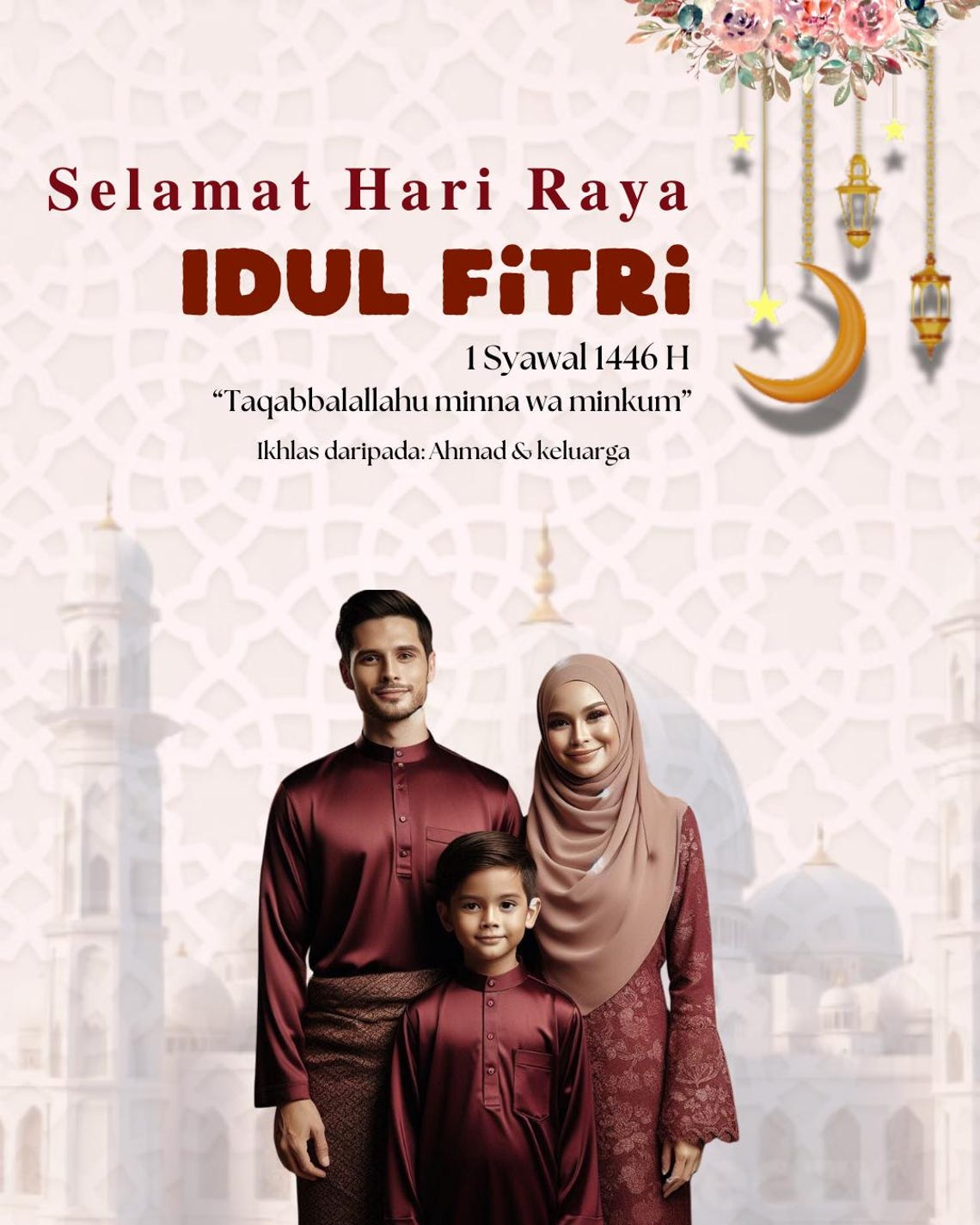 Customizable Hari Raya Cards | Canva Template for Digital and Printed ...