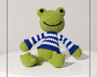 Crochet Green Fribbit-frog - Handmade Amigurumi Plush, Cute Stuffed Toy ...