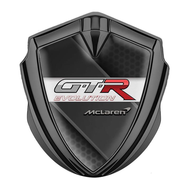 Mclaren GTR Evalution Metal Shield Emblem/domed Epoxy Sticker in a Metal Frame for Car Fender ...