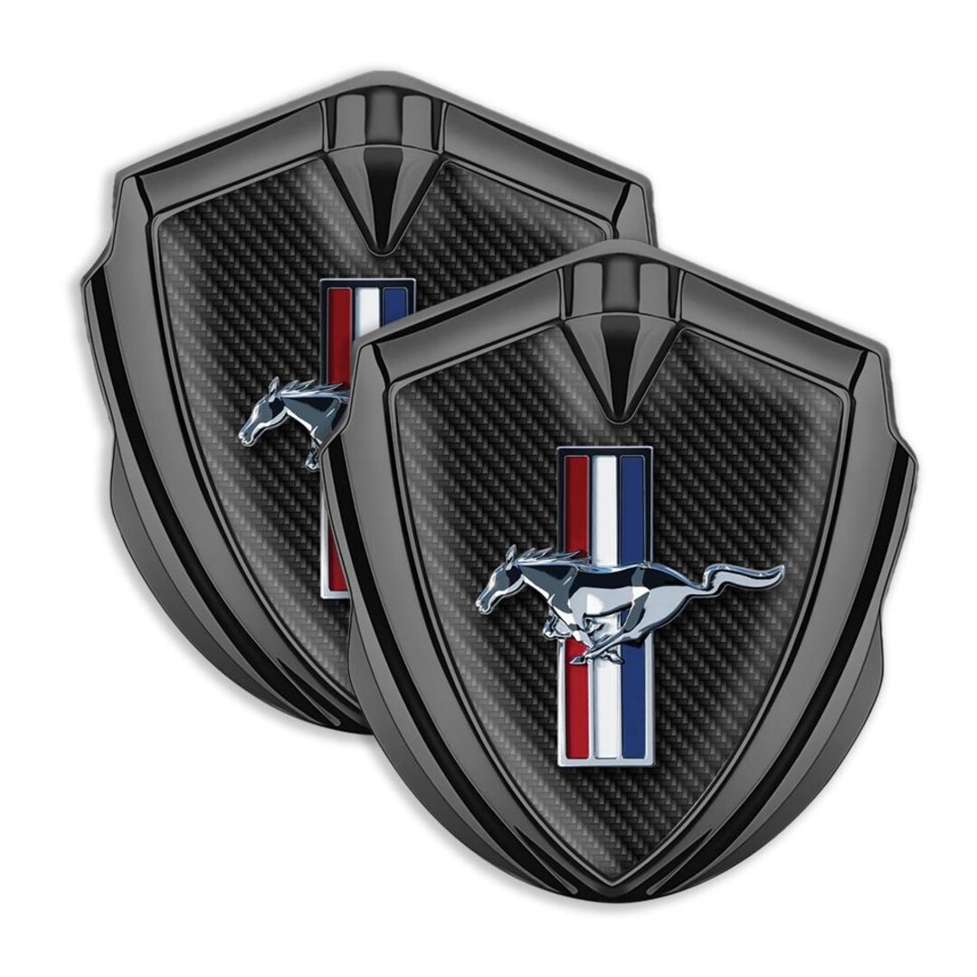 Mustang Metal Badge/domed Epoxy Sticker in a Metal Frame for Car Fender ...