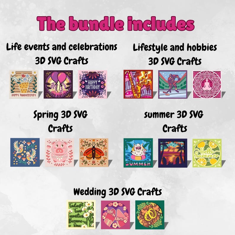 200 Shadow Box SVG Bundle, 3D Light Box SVG Files for Cricut and ...