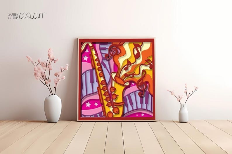 Saxophone 3D Shadow Box Paper Cut SVG, Jazz Music Decor, Musical ...