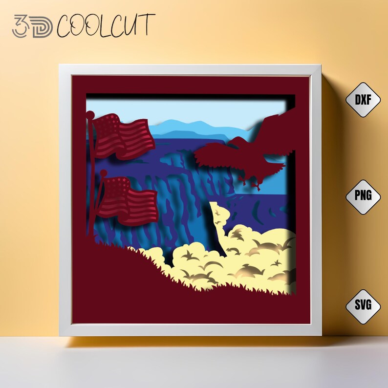 Niagara Falls Shadow Box SVG: 3D Layered Paper Cut Template - Etsy