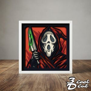 Horror Movie Shadow Box SVG, Ghost Mask Killer 3D Layered Papercut ...
