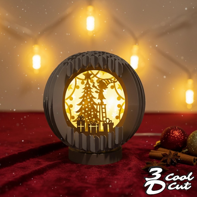 Weihnachten Pop Up Gefaltet 3D Papier Kunst SVG, Festliche Papercut ...
