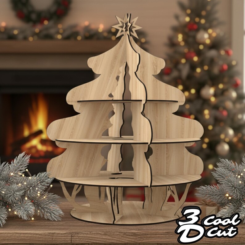 Christmas Tree Advent Calendar SVG, Laser Cut 3D Countdown With 25 Mini ...