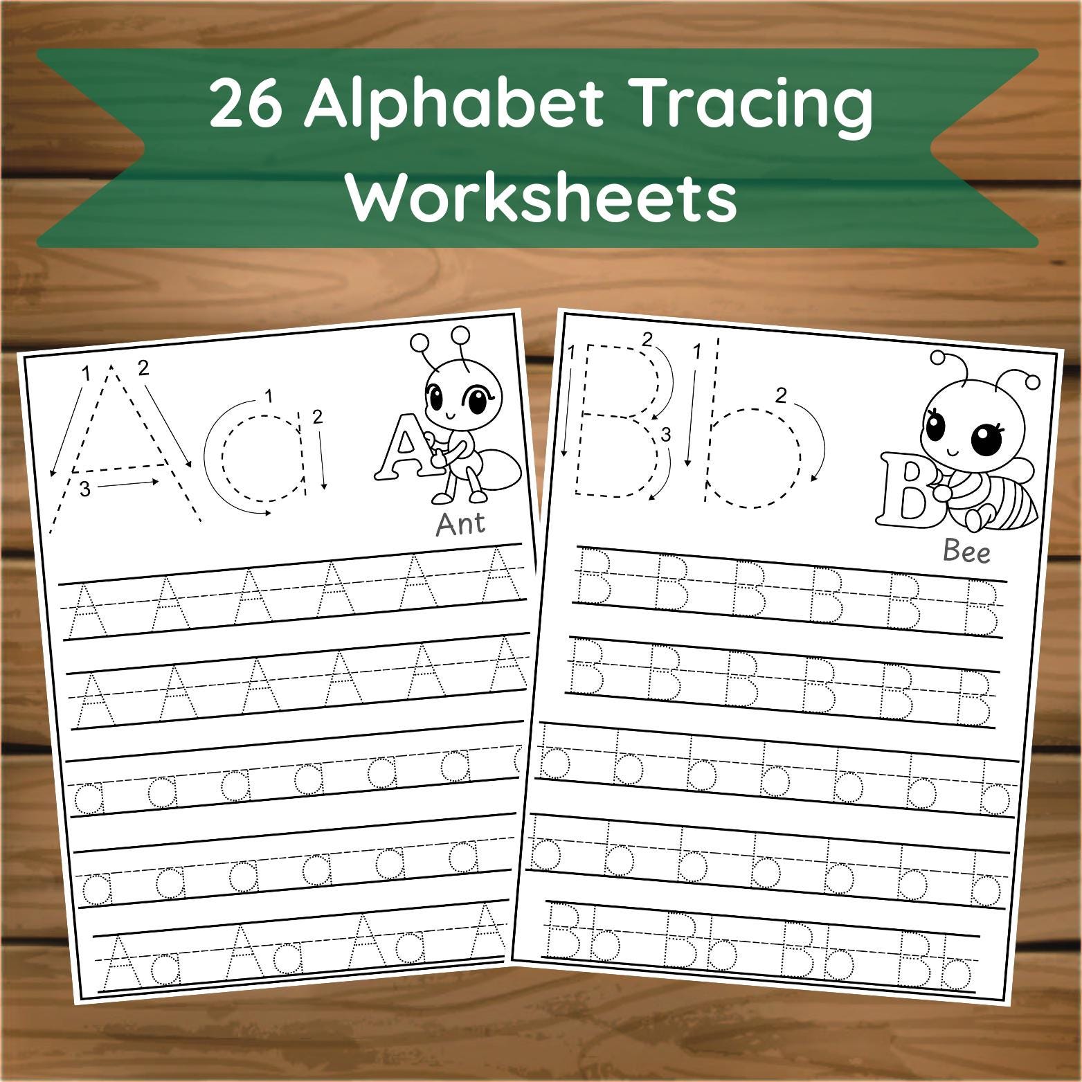 Alphabet Tracing Worksheets, Letter Tracing Workbook Printable ...