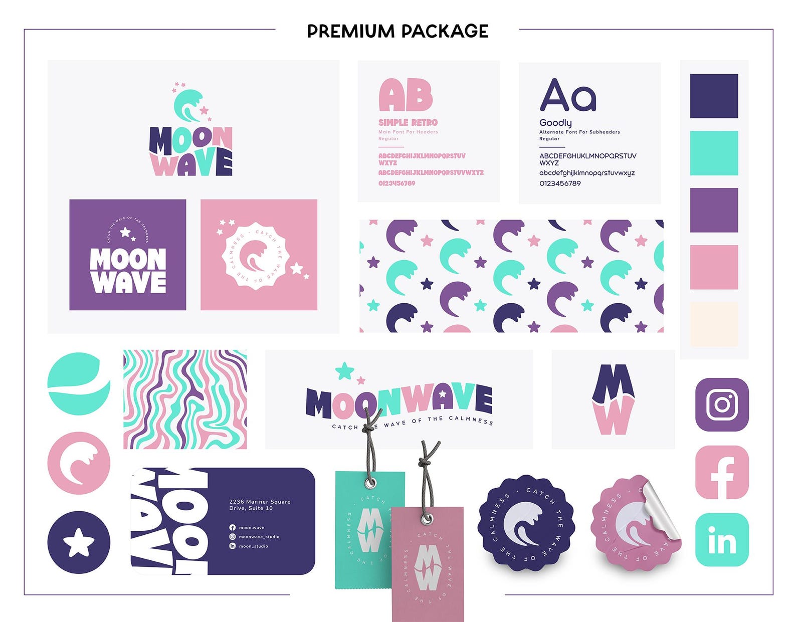 Custom Branding Kit, Modern Retro Logo Design, Modern Wellness Branding ...