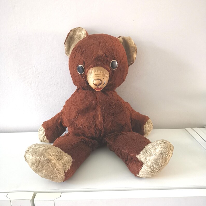 Collectible Vintage OLD Plush Bear, Retro Bear, Vintage Plush Rubber ...