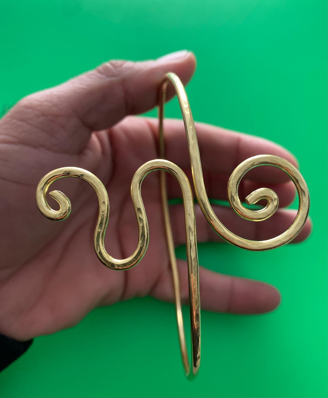 Handmade Copper Arm Cuff – Adjustable Spiral Upper Arm Bracelet – Boho ...