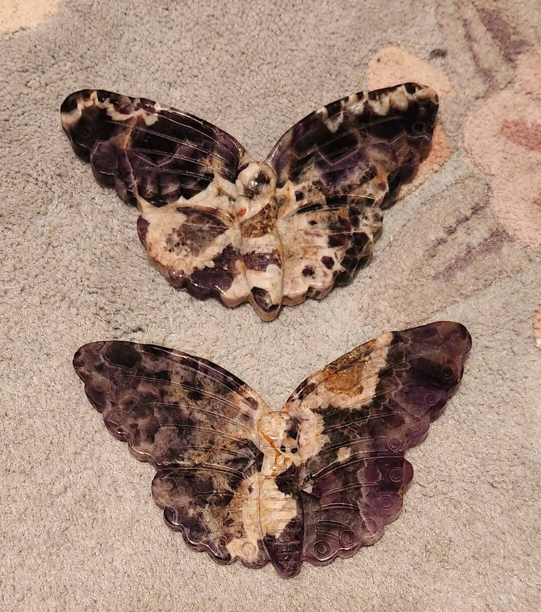 Carved Dream Amethyst Butterfly, Beautiful Purple and White Butterfly ...