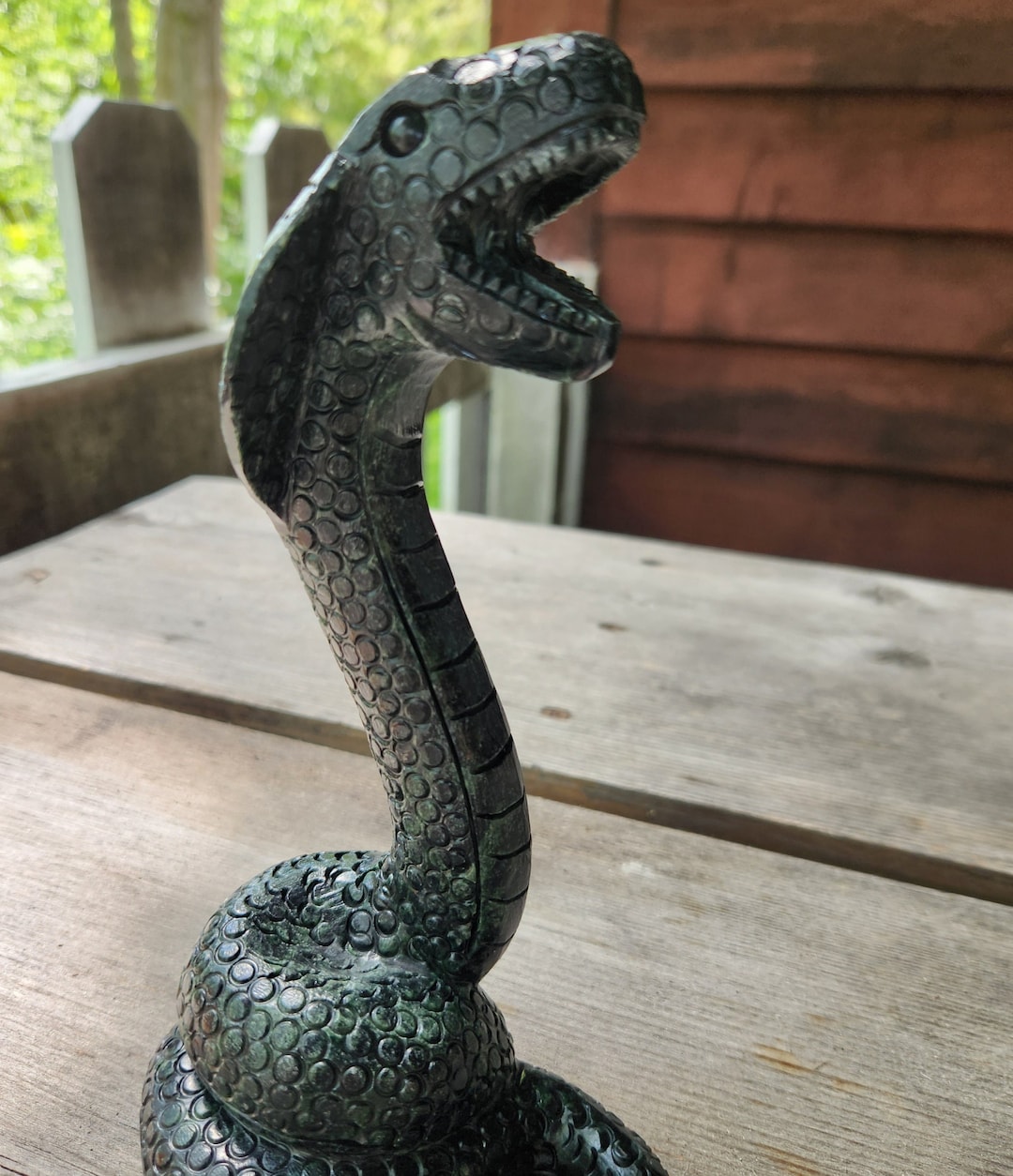 Serpentine Jade Cobra, Jade, Serpentine, Stone Sculpture, Cobra Statue ...