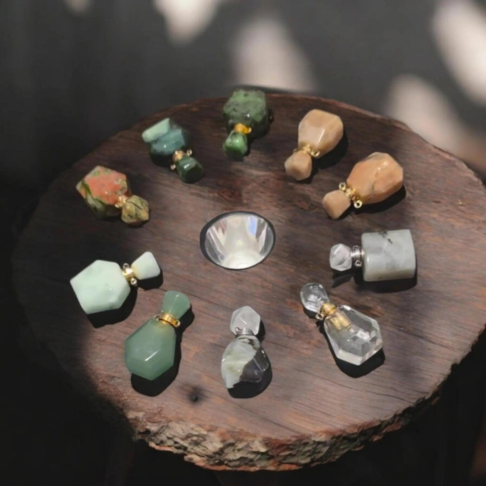 Semi-precious Stone, Perfume Oil Bottles, Carved Crystal Bottles, Tiny ...