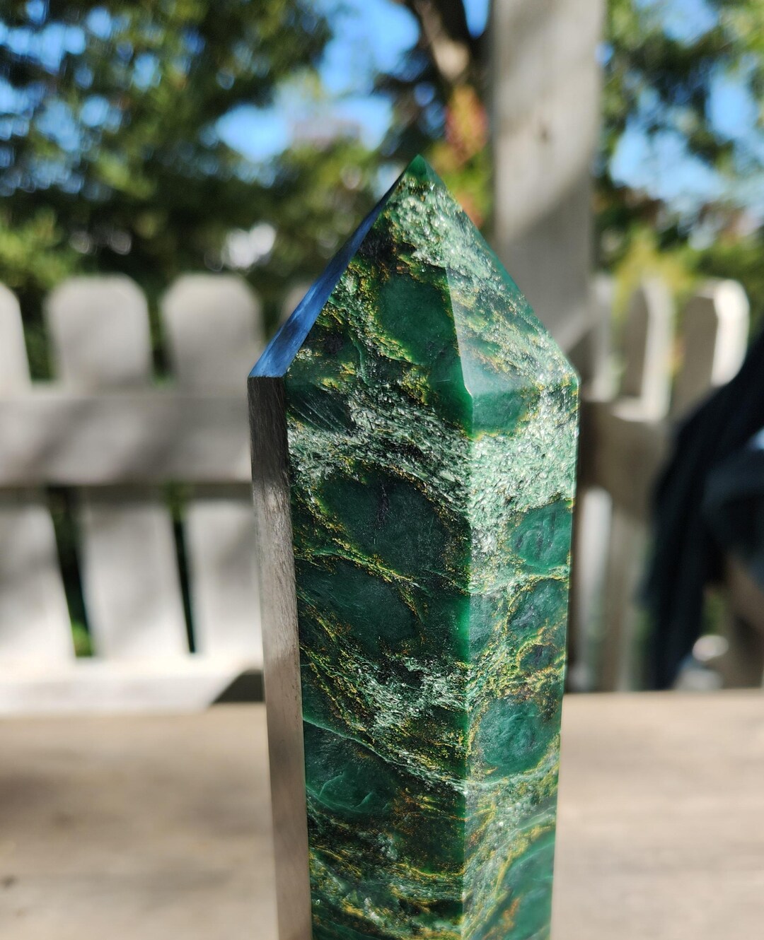 Large Emerald Tower With Mica and Quartz, 9.0" and 1 LBS 15.9OZ ...