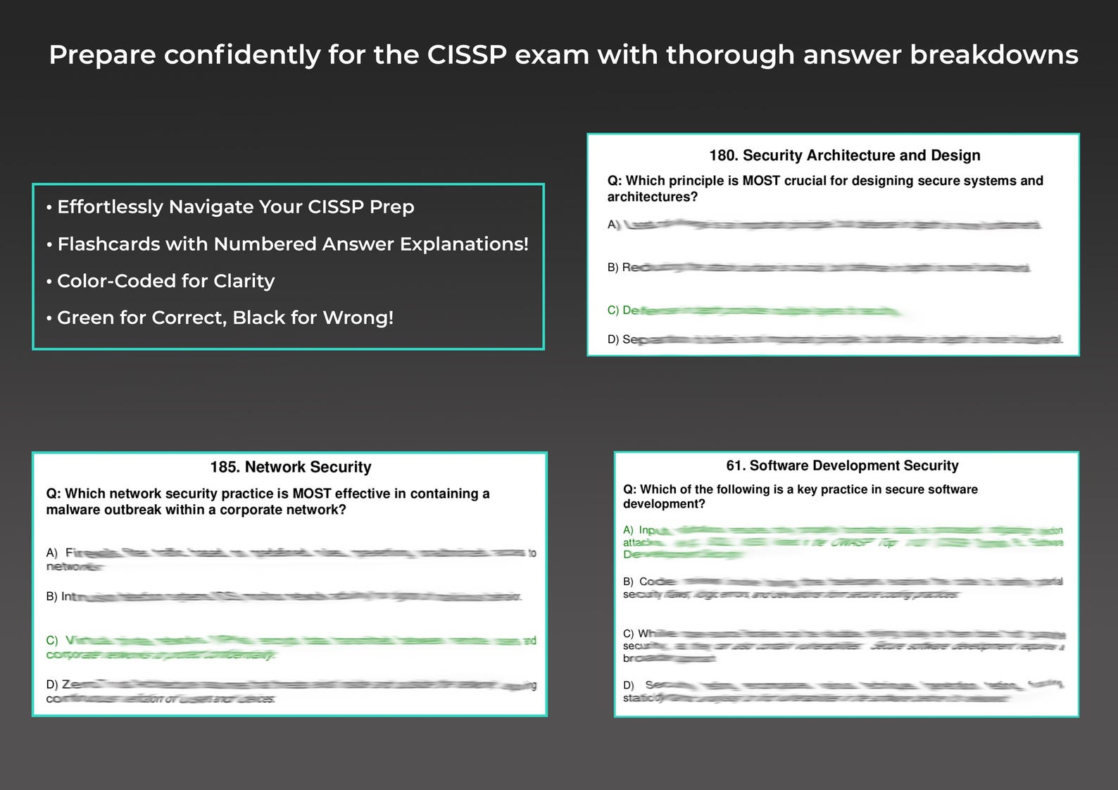 CISSP Exam Prep: 206 Flashcards With Answer Explanations (digital ...