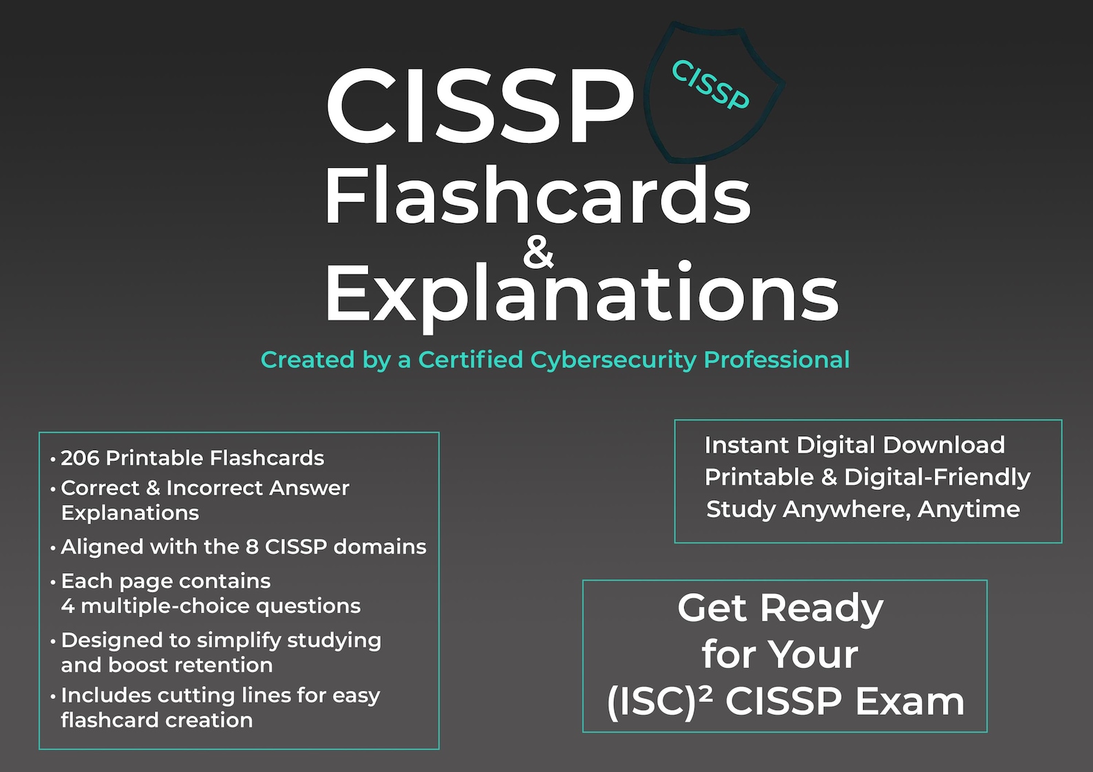 CISSP Exam Prep: 206 Flashcards With Answer Explanations (digital ...