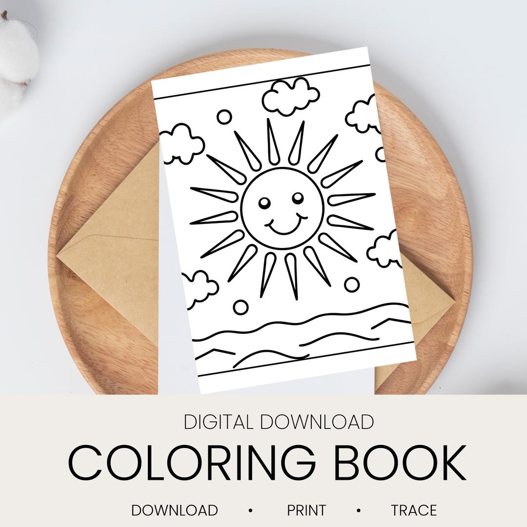 Easy Kids Coloring Book / Digital Print / Stress Relife / Dreamy ...