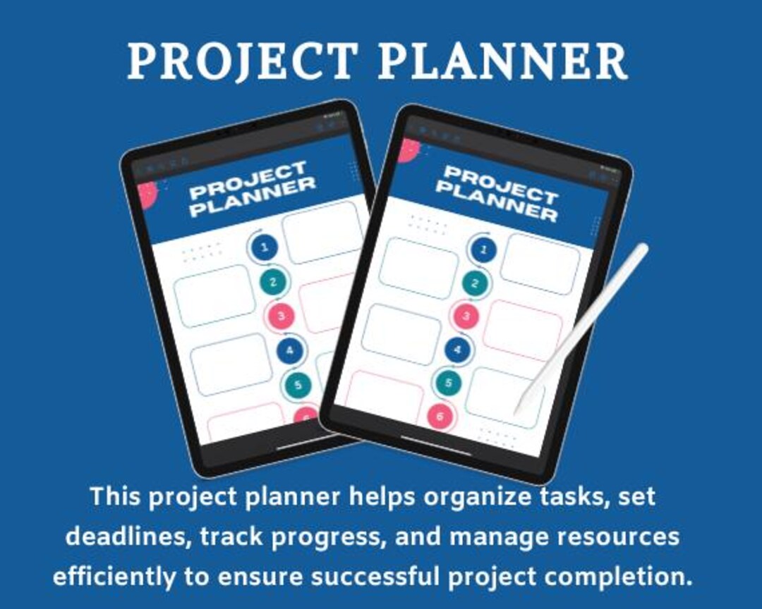 Project Planner Digital Task Organizer Printable, Goal Setting Template ...