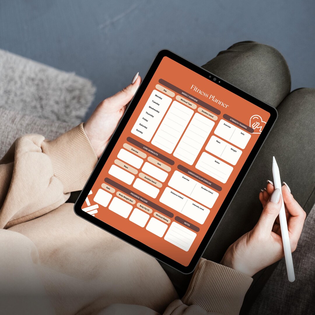 Printable Fitness Planner | Workout Tracker | Strength & Cardio Log ...