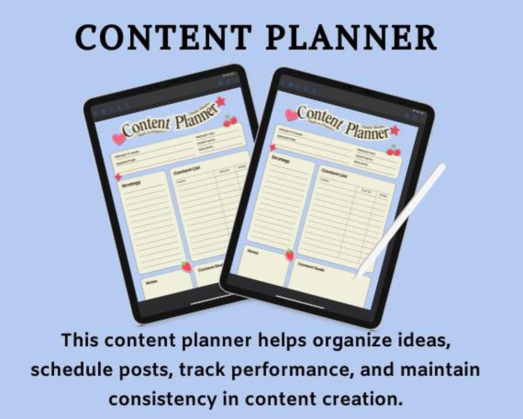 Content Planner Digital, Social Media Post Planner, Marketing Strategy ...