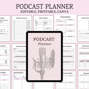 Podcast Planner Bundle - Editable and Printable Digital Planner for ...