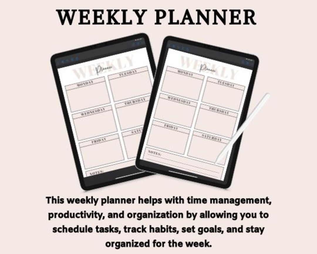 Minimalist Weekly Planner Printable, Aesthetic Weekly Schedule Template ...