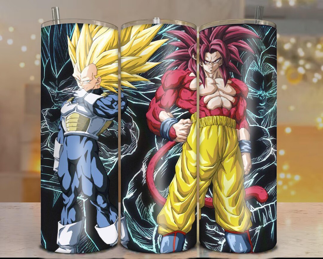 Goku & Vegeta Tumbler Wrap – Anime Sublimation PNG | Digital Design Art ...