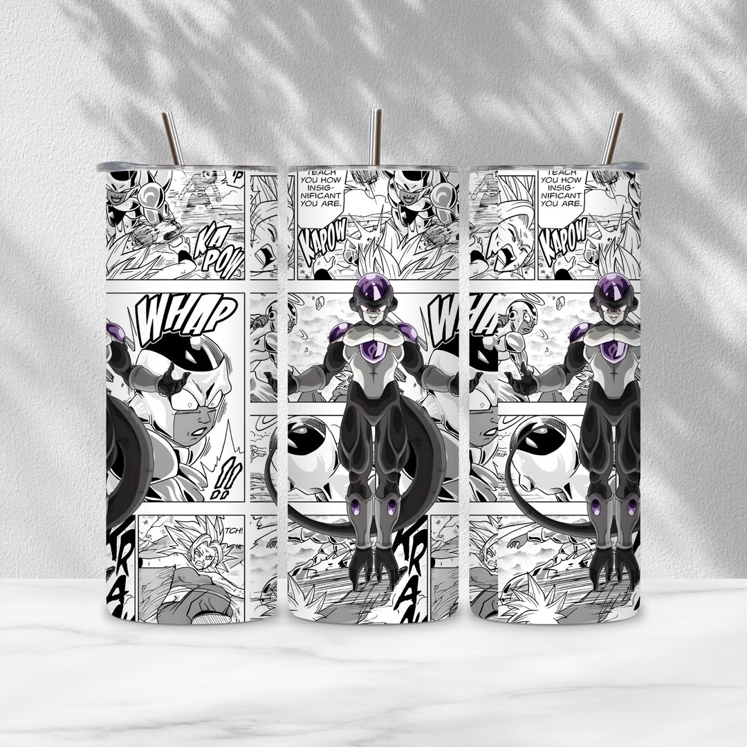 Frieza Tumbler Wrap • Anime Villain 20oz Skinny PNG • Manga Panel Cup ...