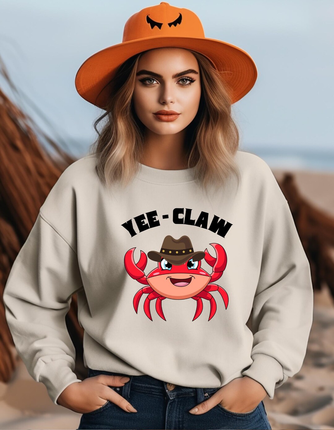 Yee Claw Crab PNG, Cowboy Crab Graphic, Funny Beach Sublimation Design ...