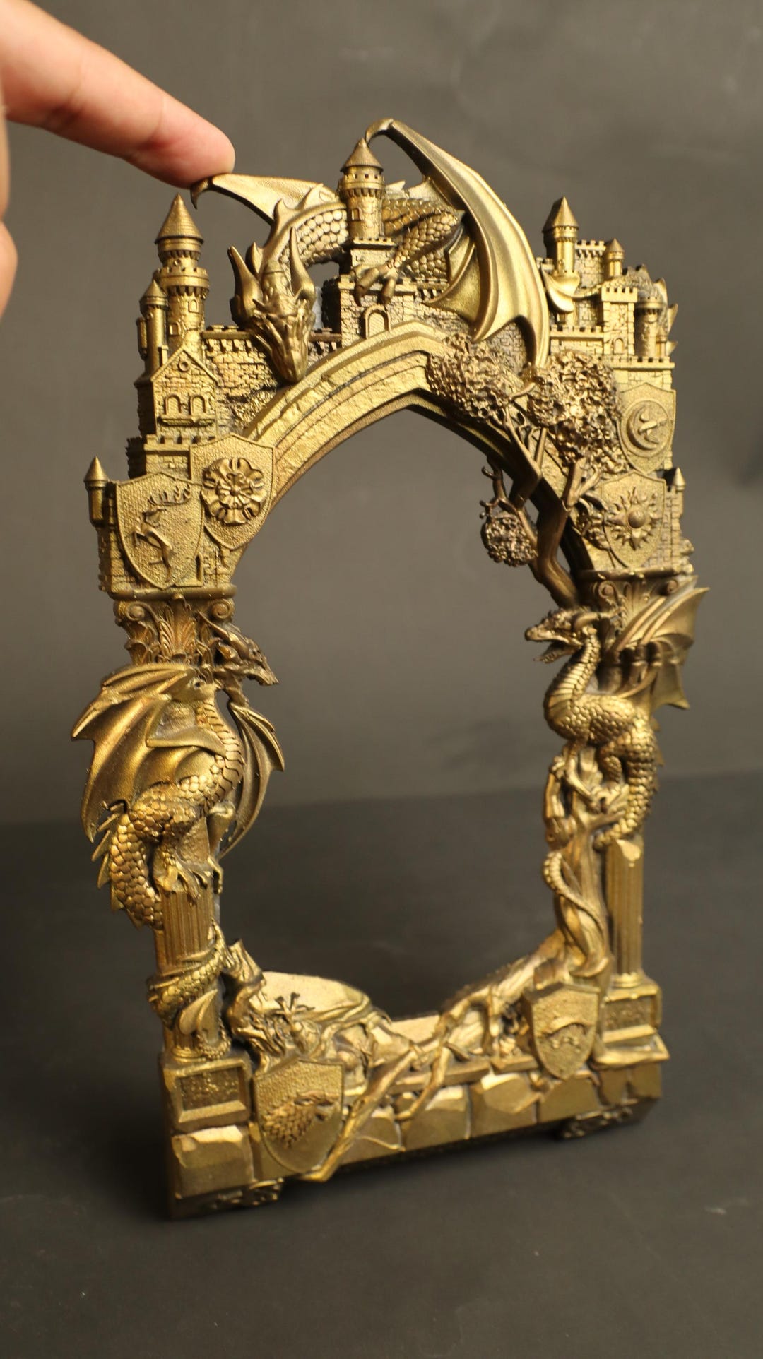 Game of Thrones Mirror Frame - 3D Printed GOT Decor - Hand-painted Gold ...