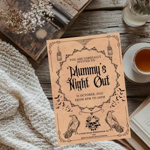 Gothic Vintage Spooky Vampire Ghost Halloween Party Invite Night Out ...