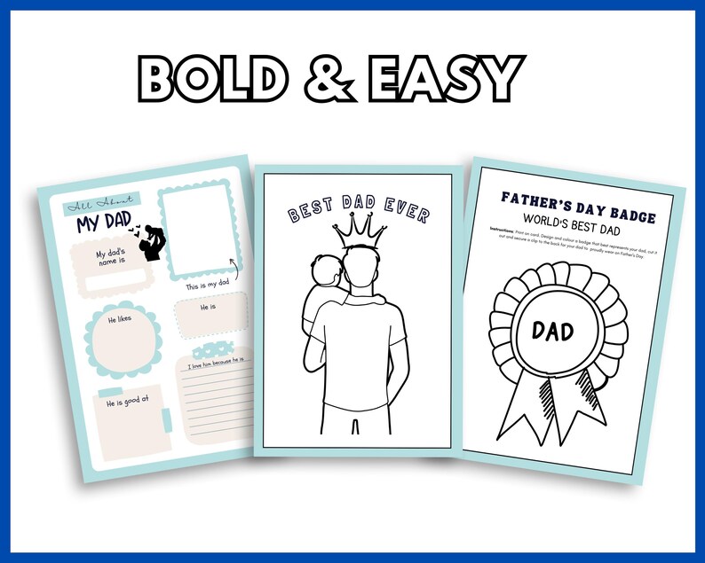 All About My Dad Printable Father's Day Coloring Page Questionnaire for ...