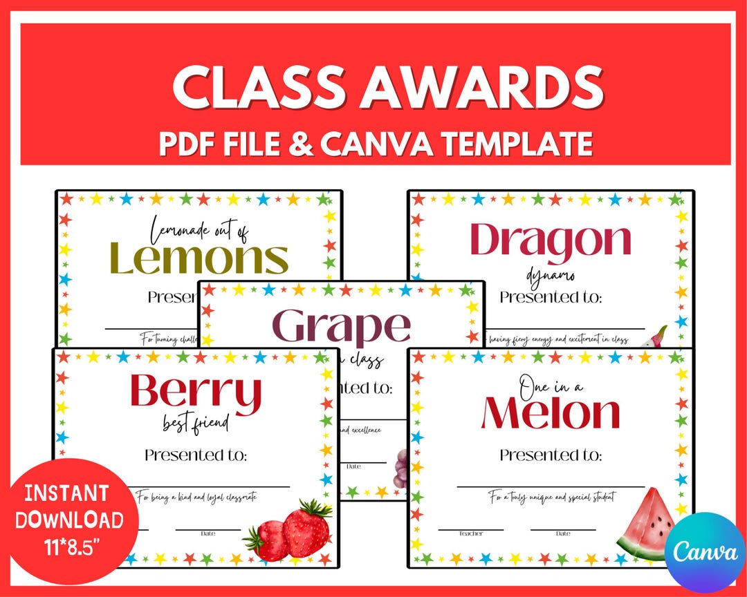 Editable Student Awards & Graduation Certificates | Classroom Canva ...