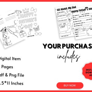 All About My Dad Printable Card – Father’s Day Questionnaire & DIY ...