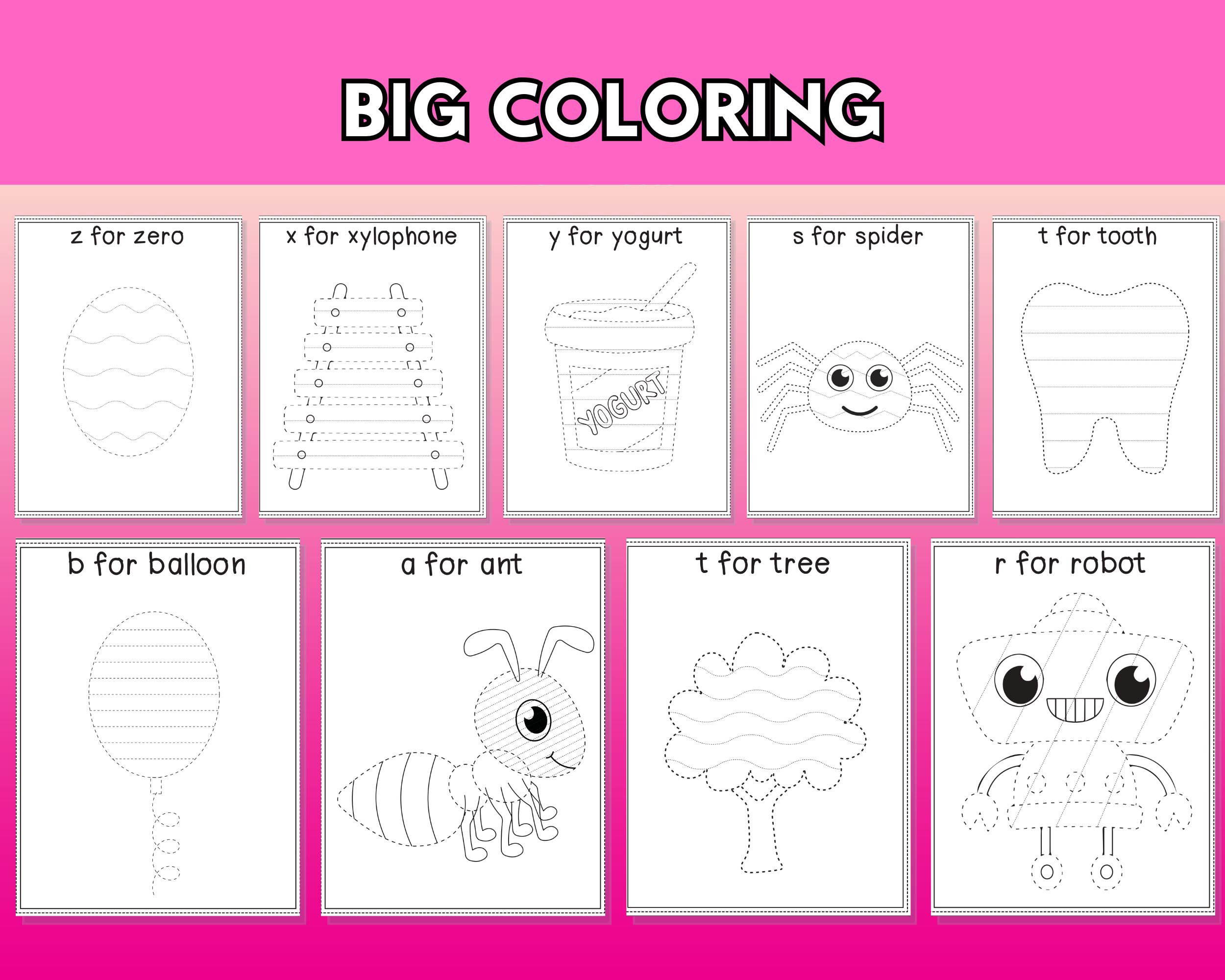 Big Alphabet Tracing Worksheets for Preschool & Kindergarten Printable ...