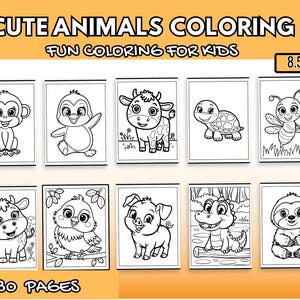 30 Animal Coloring Pages for Kids and Toddlers Zoo Farm Sea Forest ...