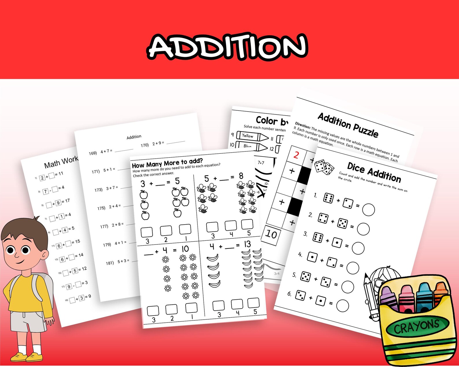 Grade 1 Math Worksheets Addition Subtraction Practice First Grade Math ...