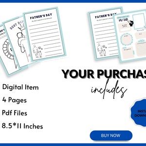 All About My Dad Printable Father's Day Coloring Page Questionnaire for ...