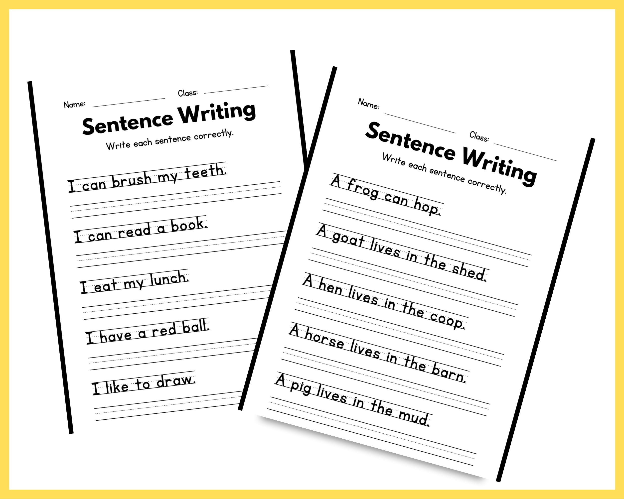 60+ Write the Sentence Worksheets – Printable Writing Sentences ...