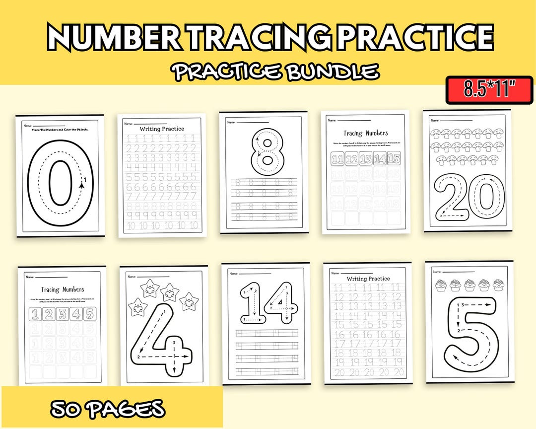 Kindergarten Writing Practice Number 1-20 Worksheet for Preschool ...
