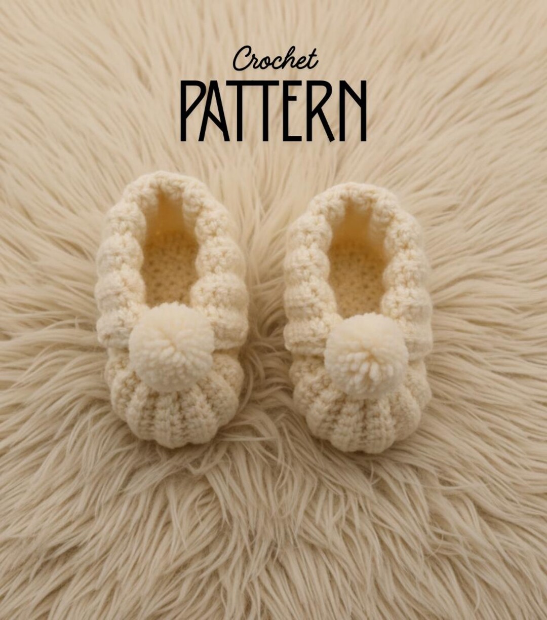 Easy Newborn Baby Booties Crochet Pattern PDF | Soft Ribbed Cuff Baby ...