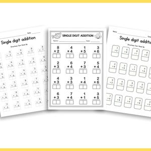 Printable Addition Worksheets Bundle Numbers 1-20 Kindergarten to 2nd ...