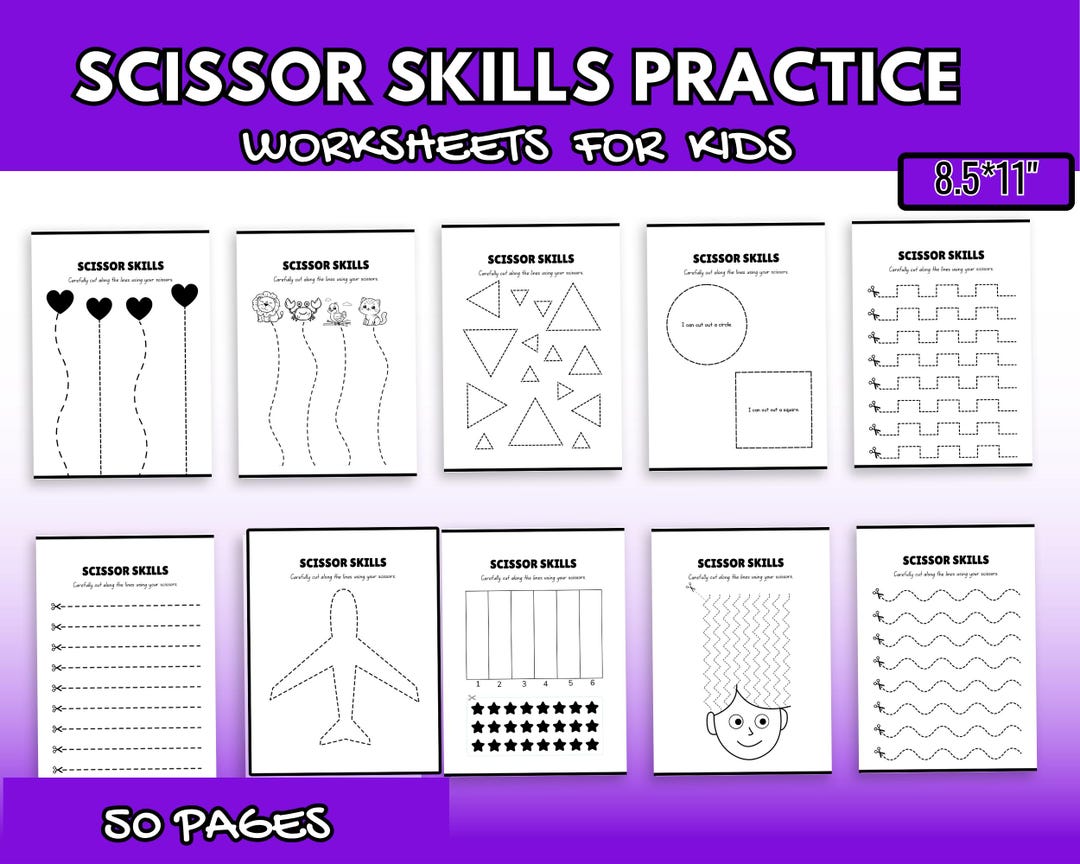 Printable Preschool Scissor Skills Worksheets Fine Motor Cutting ...