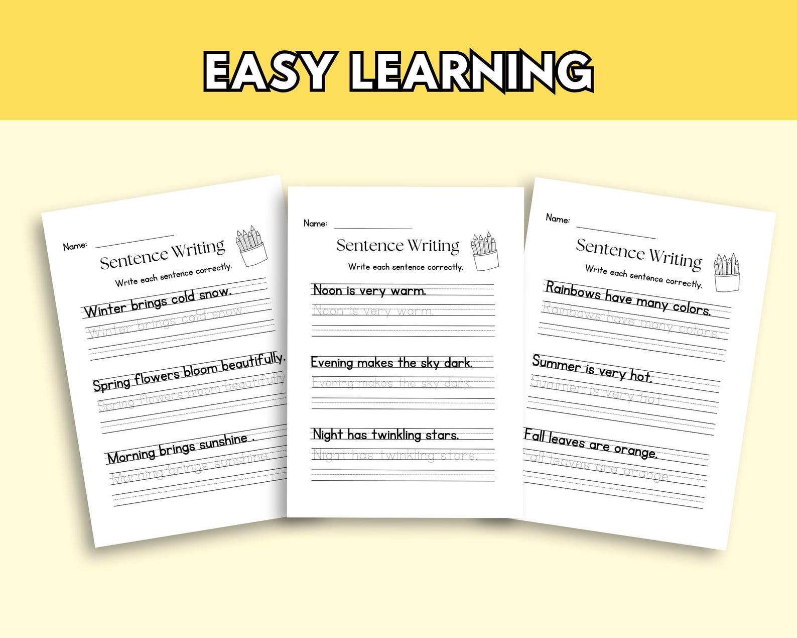 Sentence Writing Practice Printable Worksheet Writing Sentences ...