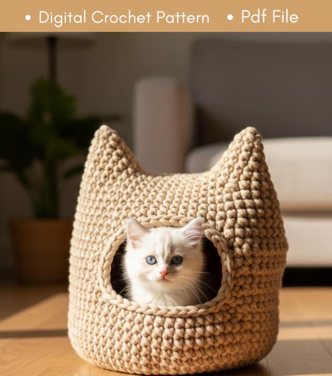Cat Bed Crochet Pattern PDF | Crochet Cat House Pattern | Beginner Pet ...