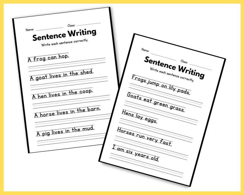 60+ Write the Sentence Worksheets – Printable Writing Sentences ...